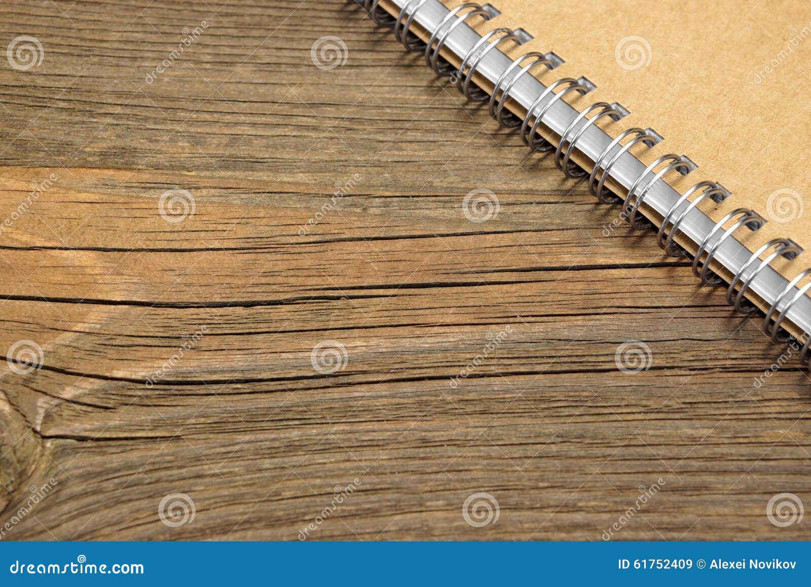 Closed Notebook with Brown Paper Cover on Wood Rustic Table Stock Image ...