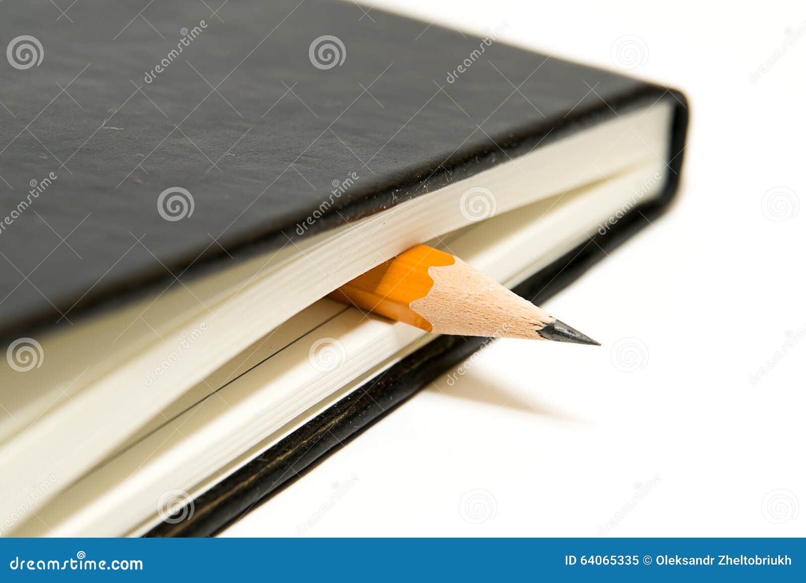 Closed Notebook and Pencil on Over White Stock Image - Image of jotter ...