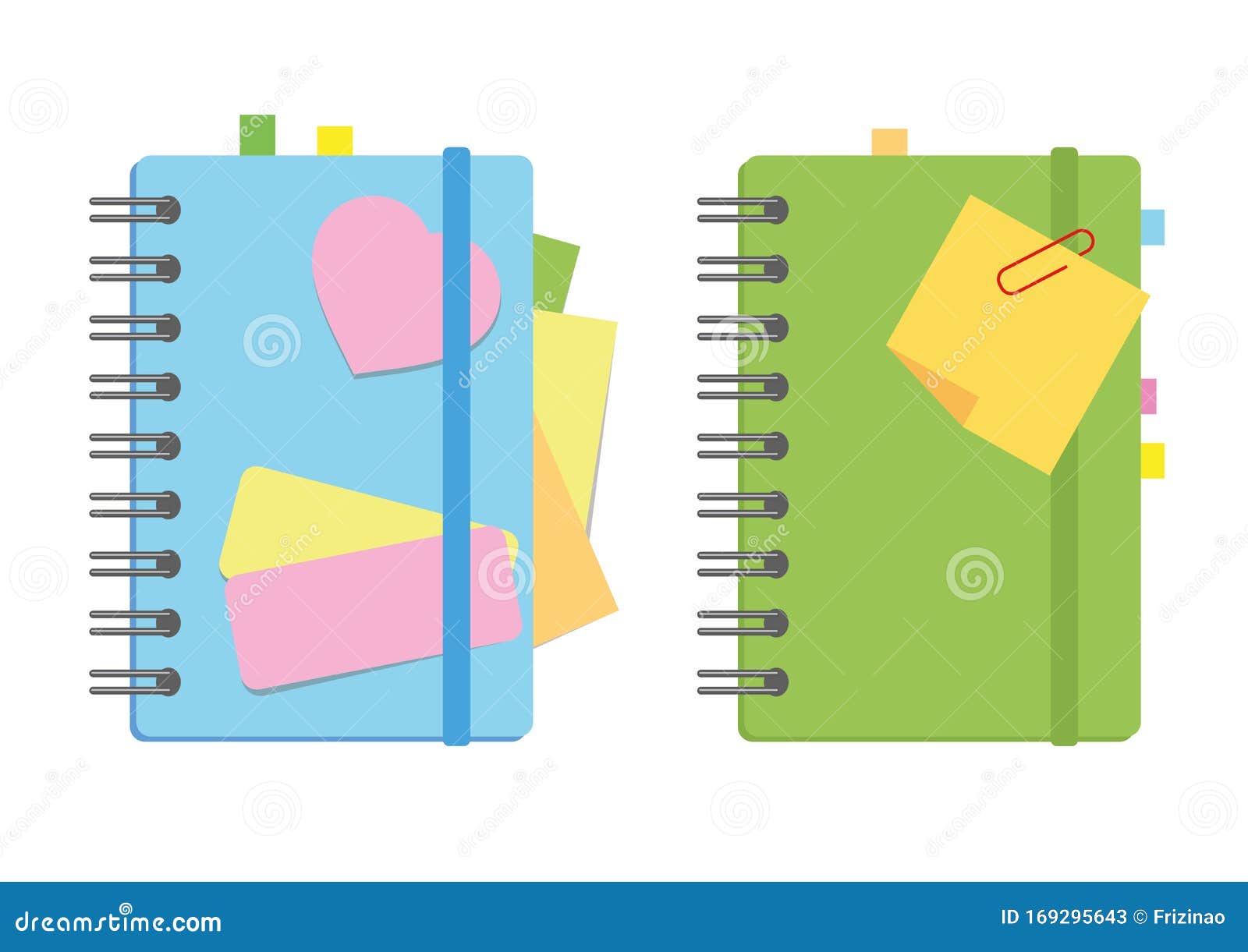 Closed Notebook, Personal Diary on a Spiral with Bookmarks and Paper ...