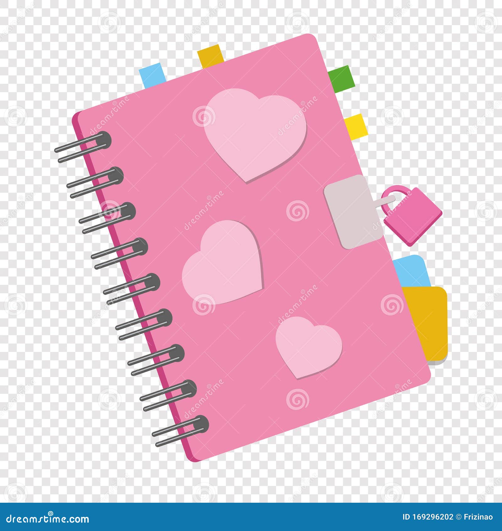 Closed Notebook, Personal Diary on a Spiral with Bookmarks and Paper ...