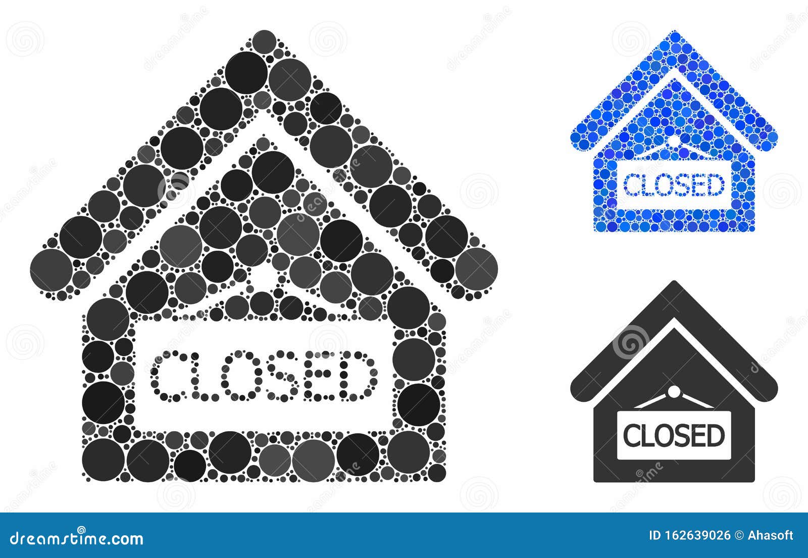 Closed Office Composition Icon of Circles Stock Illustration ...