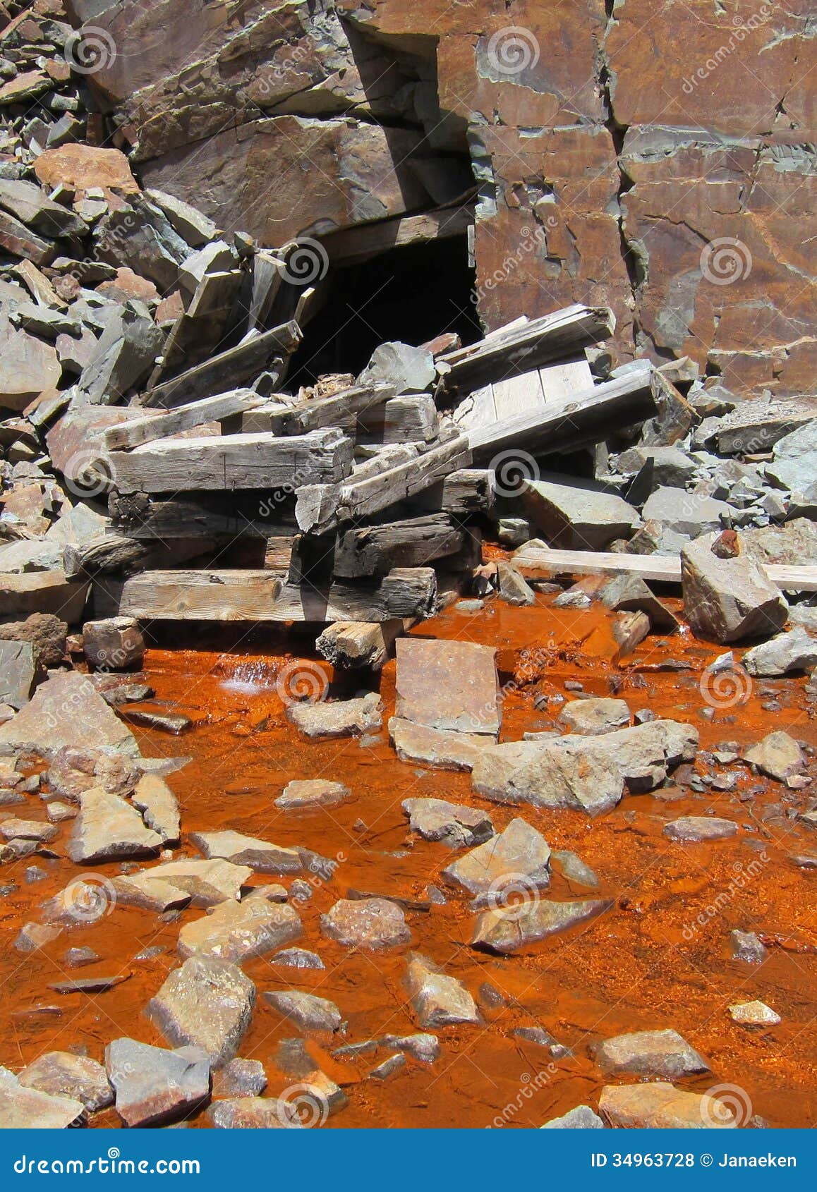 Closed old mine stock photo. Image of orange, water, geology - 34963728