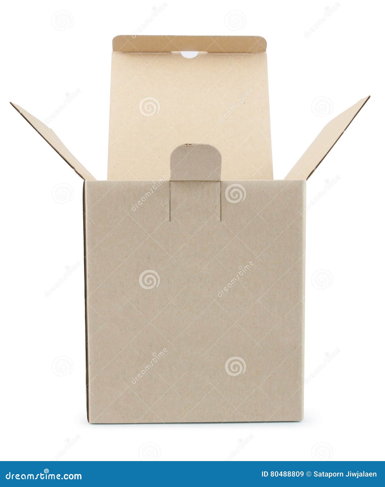 Closed Open Cardboard Box Taped Up and Isolated Stock Image - Image of ...
