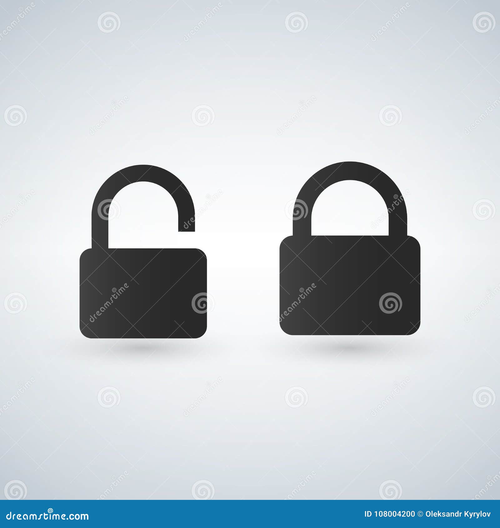 Closed and Open Lock Icons. Stock Illustration - Illustration of ...