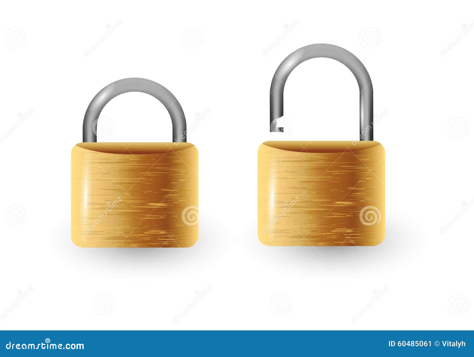 Closed and Open Padlock Illustration Stock Vector - Illustration of ...
