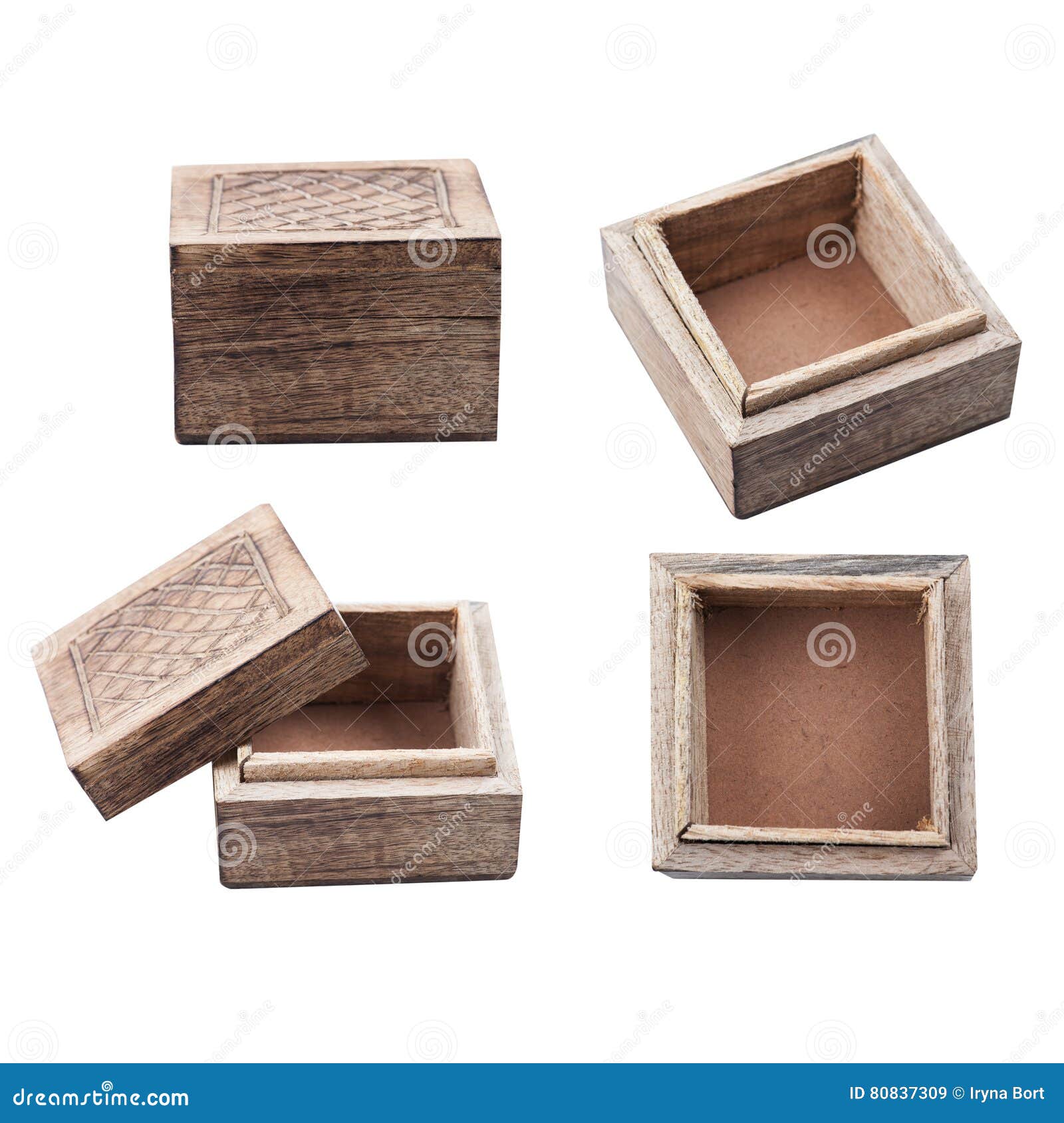 Closed and Open Rustic Wooden Box Stock Image - Image of ethnic, ornate ...