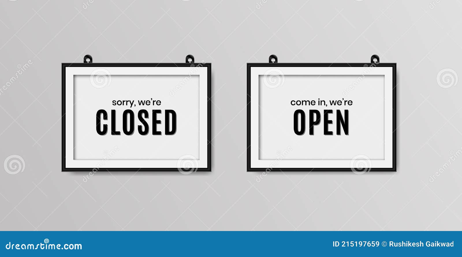 We are Closed and we are Open Signboard Stock Vector - Illustration of ...