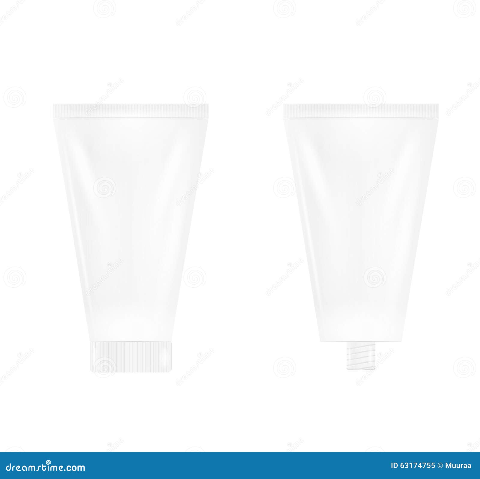 Closed and open white tube stock vector. Illustration of object - 63174755