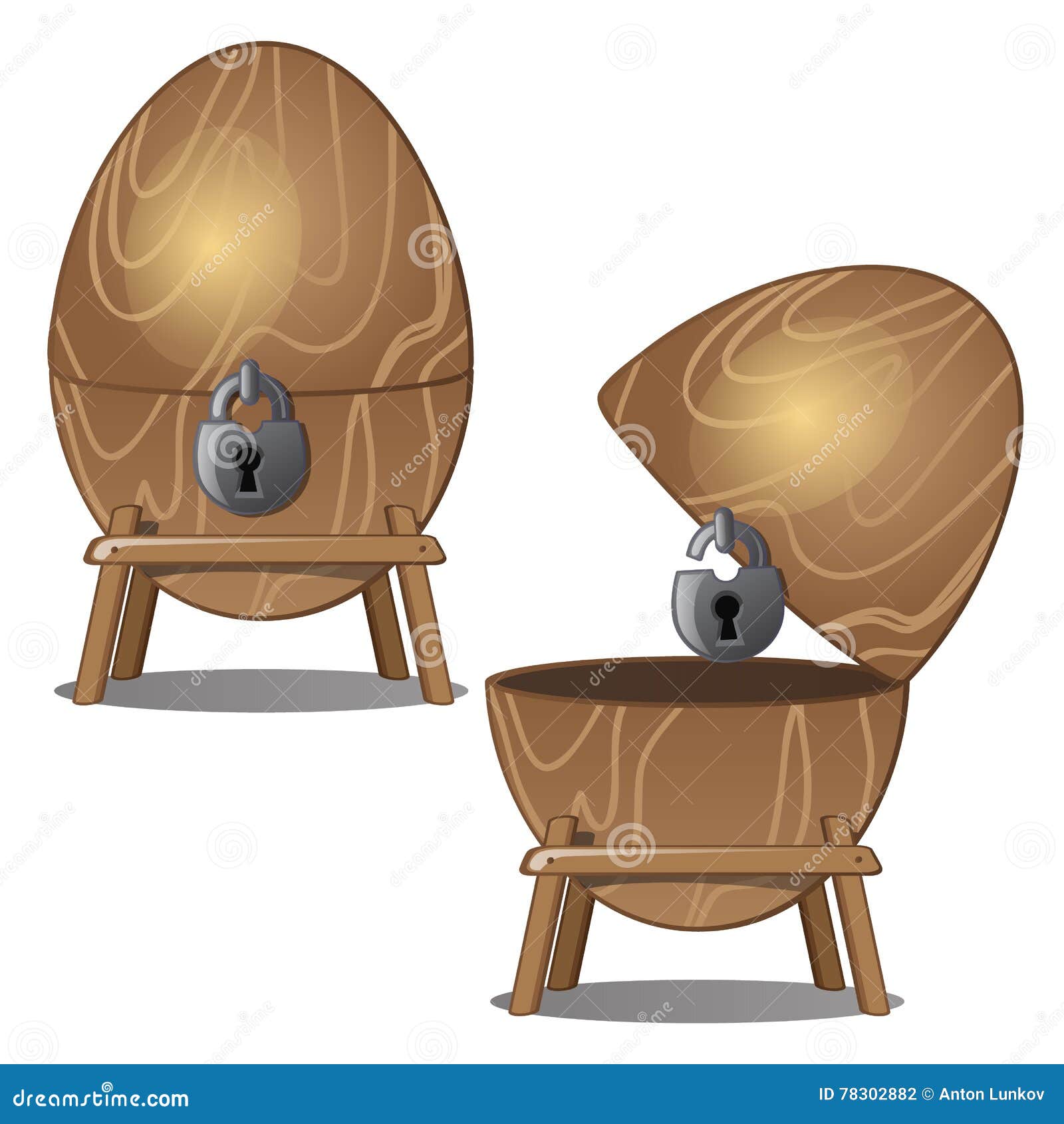 Two Eggs On Lock,blue Background,iron Oran In The Form Of A Padlock ...