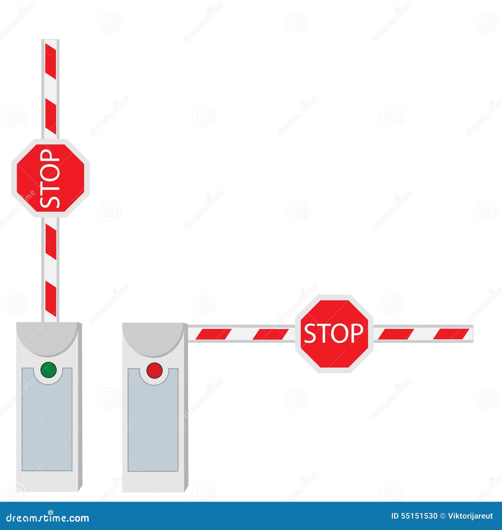 Closed and opened barrier stock illustration. Illustration of open ...