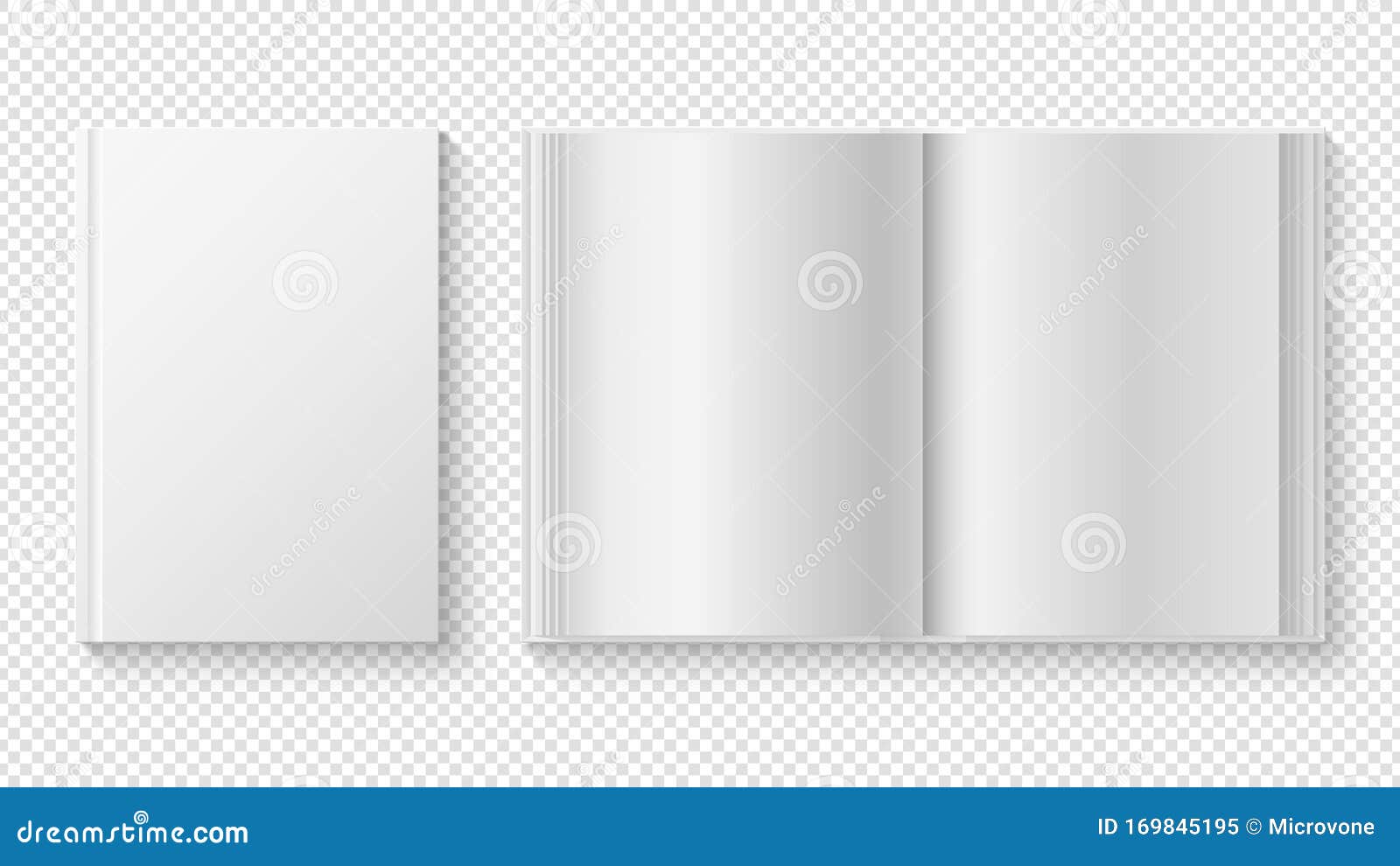 Closed and Opened Book. White Cover Template, Library Reading Stock ...