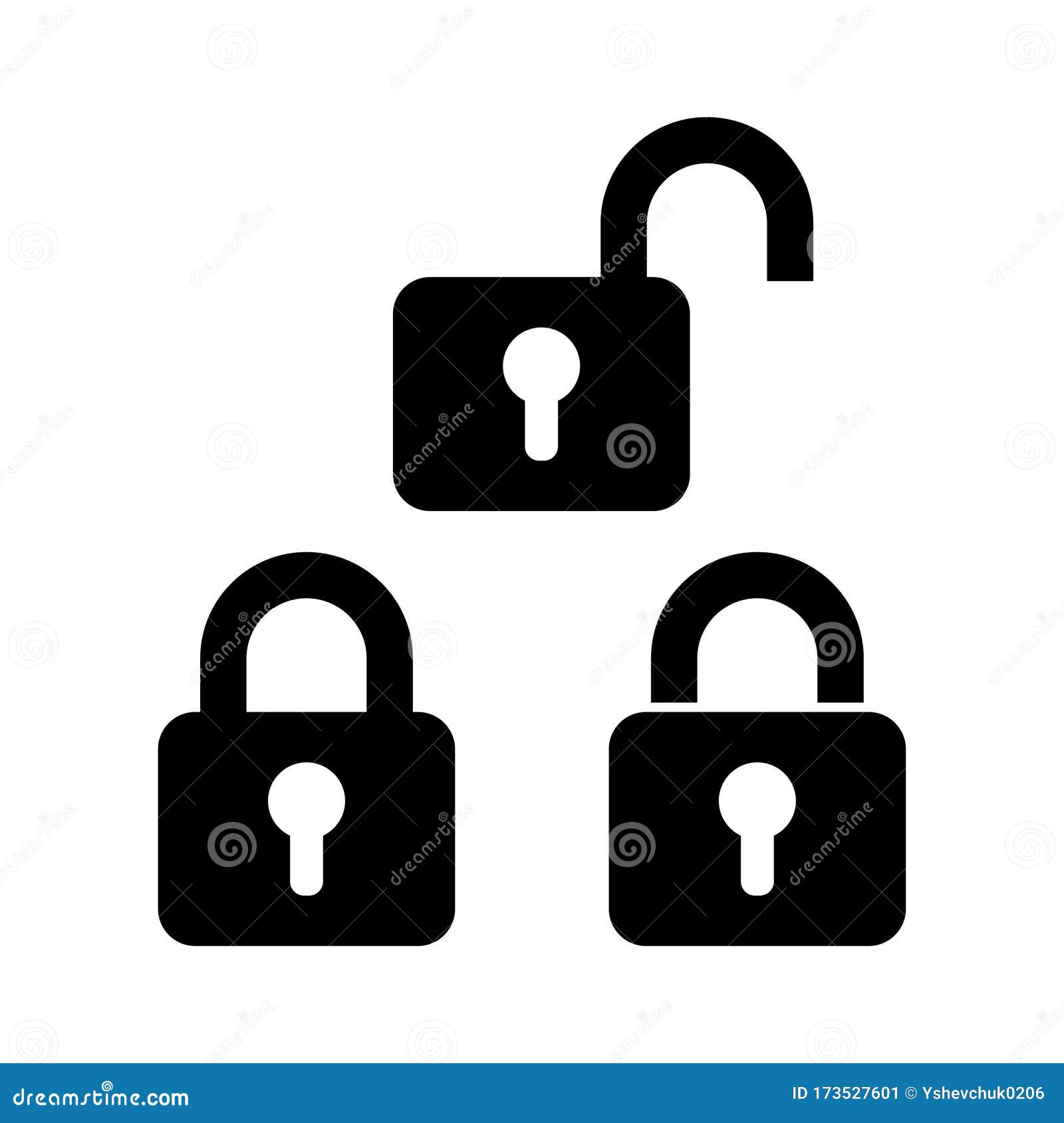 Closed and Opened Doorlock, Padlock Signs. Vector Illustration Stock ...