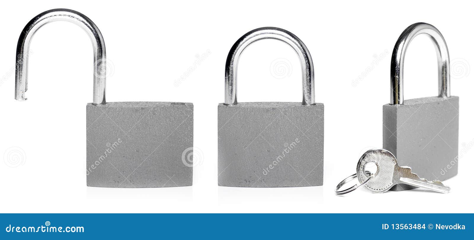 Closed and opened lock stock photo. Image of white, keyhole - 13563484
