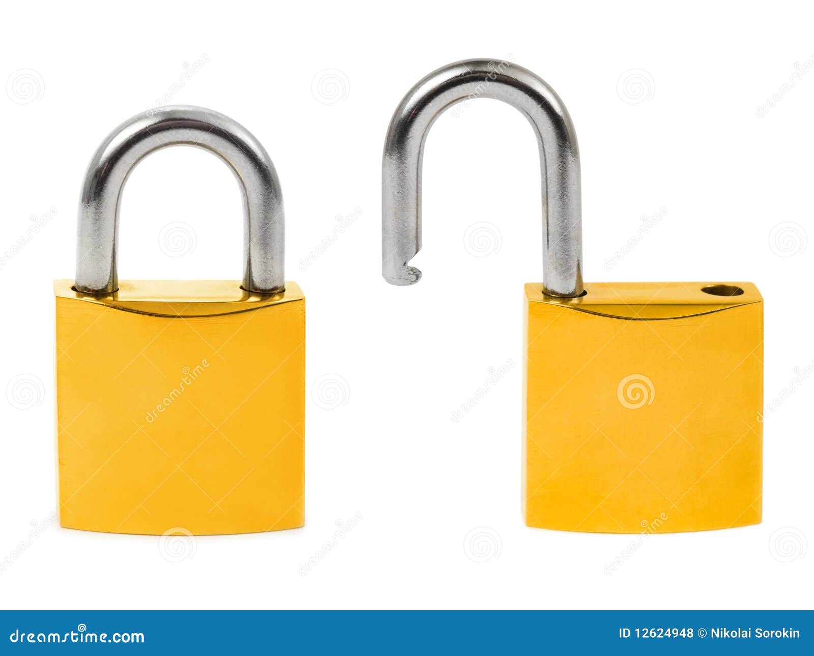 Closed and opened locks stock photo. Image of icon, keyhole - 12624948