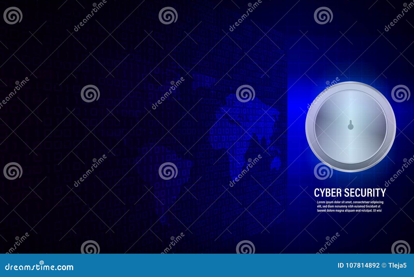 Closed Padlock On Binary Code Background Stock Vector Illustration Of Computer Database