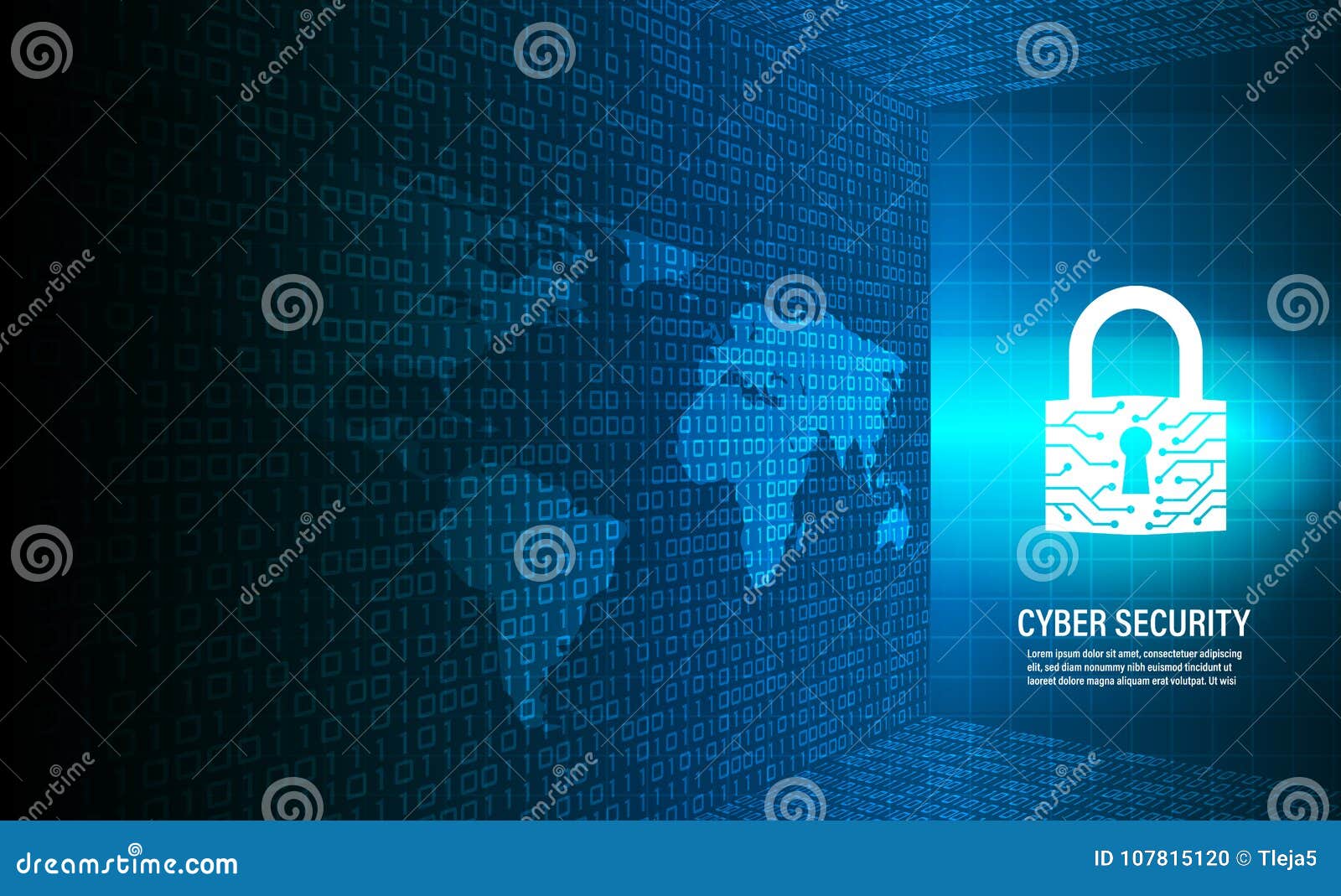 Closed Padlock on Binary Code Background Stock Vector - Illustration of ...