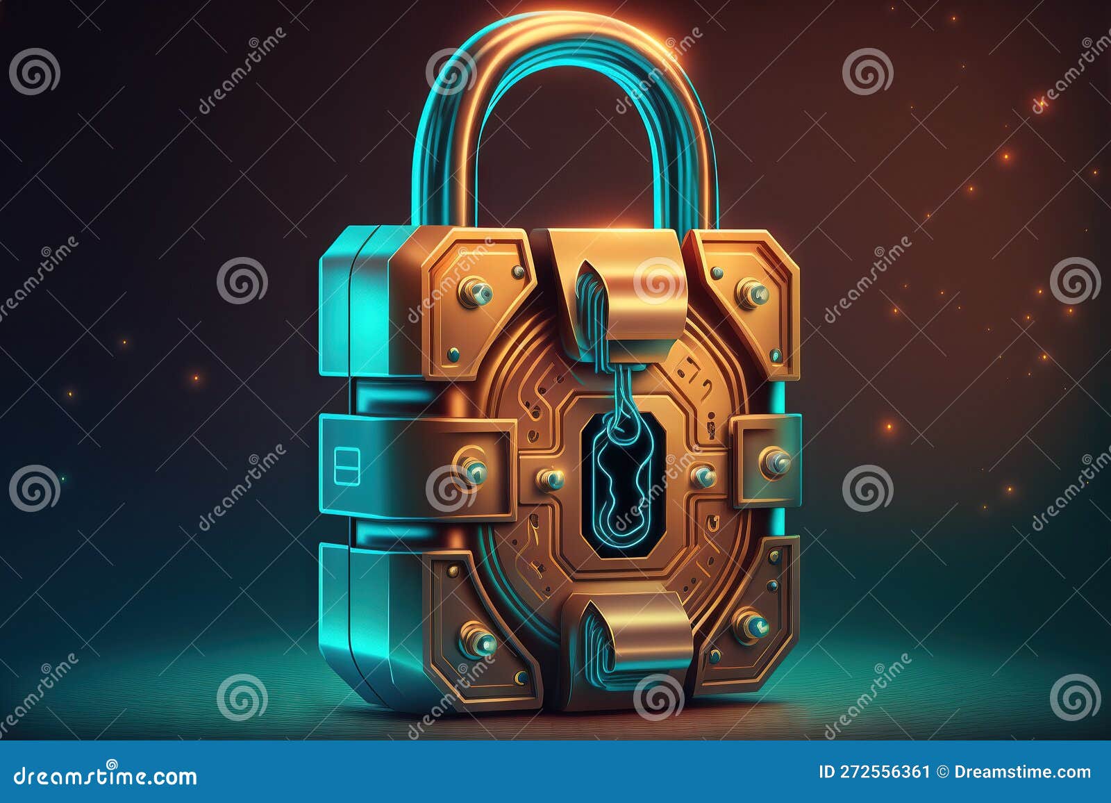 Closed Padlock on Digital Background Cyber Security Stock Illustration ...