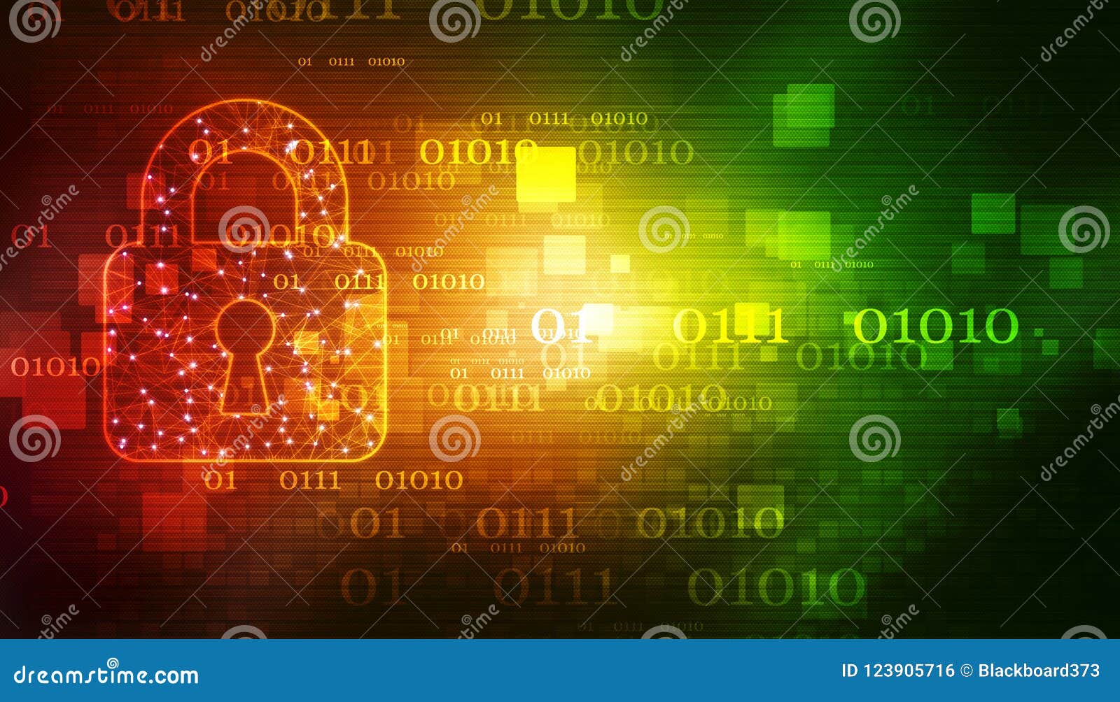 Closed Padlock on Digital Background, Cyber Security and Internet ...