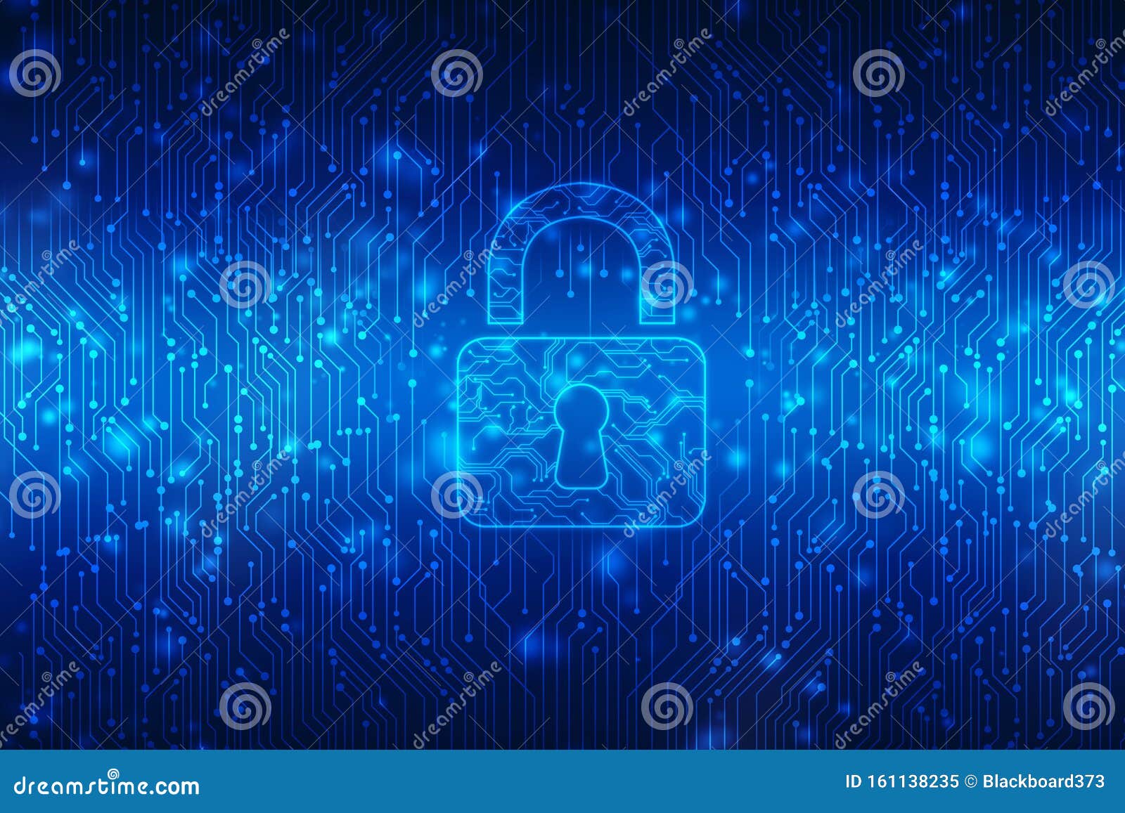 Closed Padlock On Digital Background, Cyber Security, Lock On Circuit ...