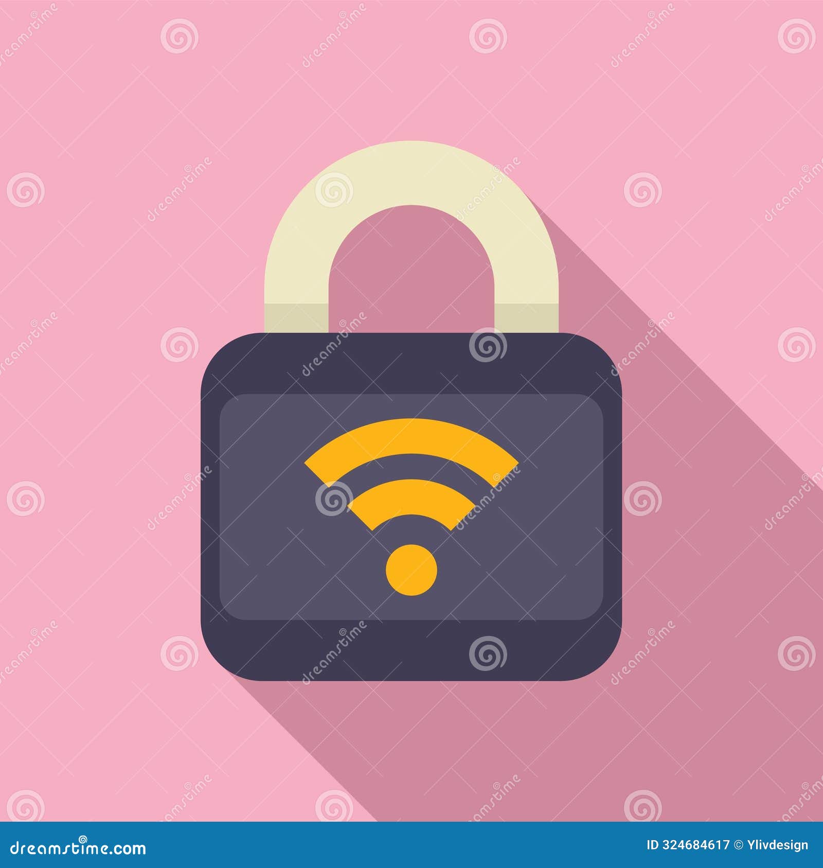 Closed Padlock Displaying Wifi Symbol Representing Secure Wifi ...