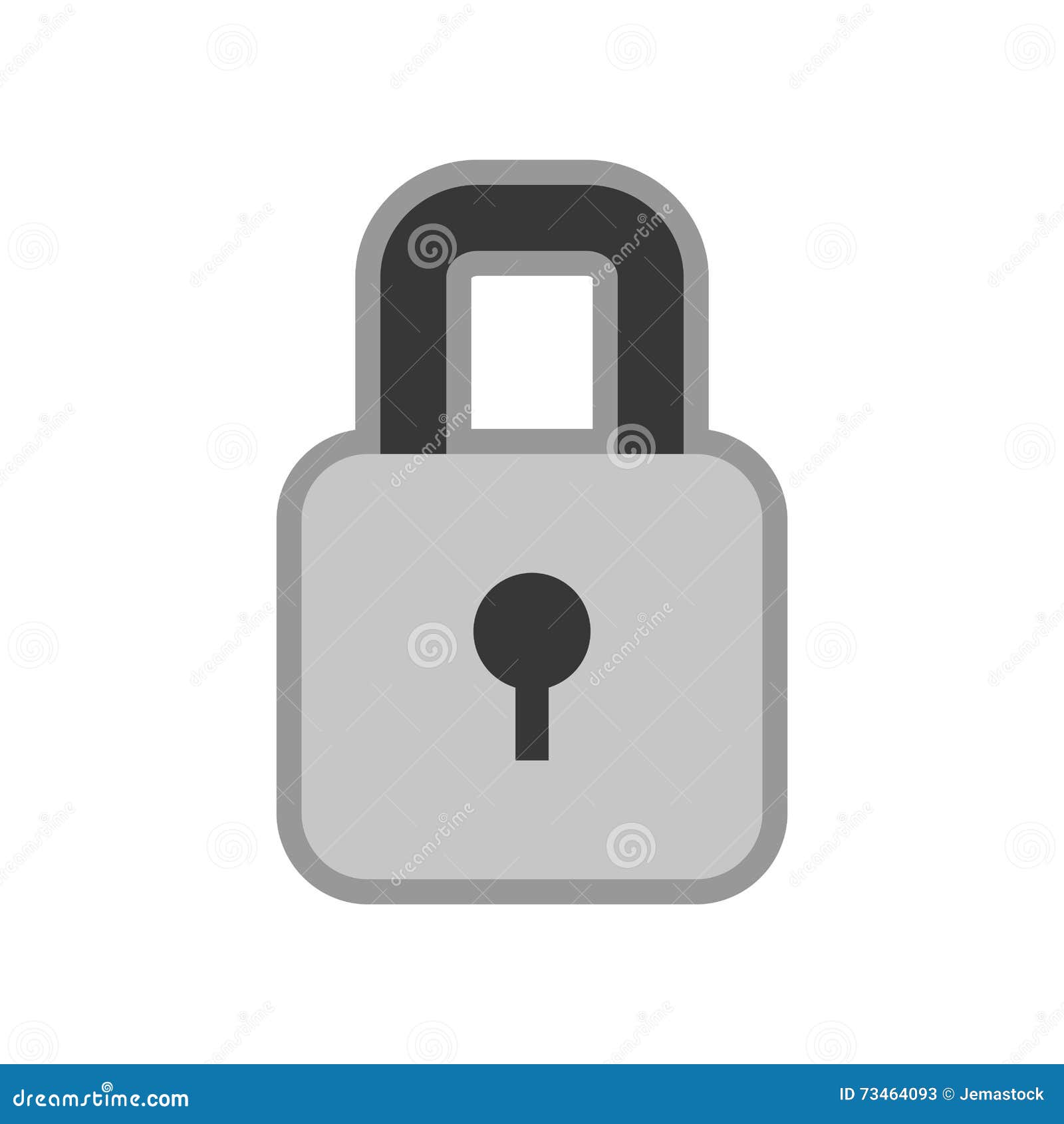 Closed padlock icon stock illustration. Illustration of sign - 73464093