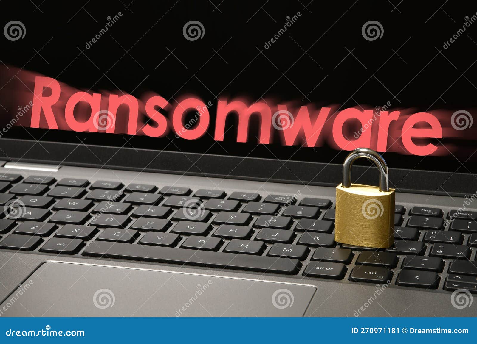 Ransomware Text On Illuminated Keyboard Of A Modern Laptop With ...