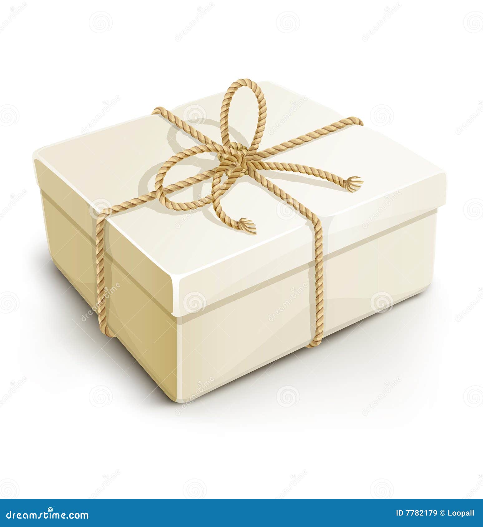 Closed Paper Box Wired by the Rope Stock Illustration - Illustration of ...