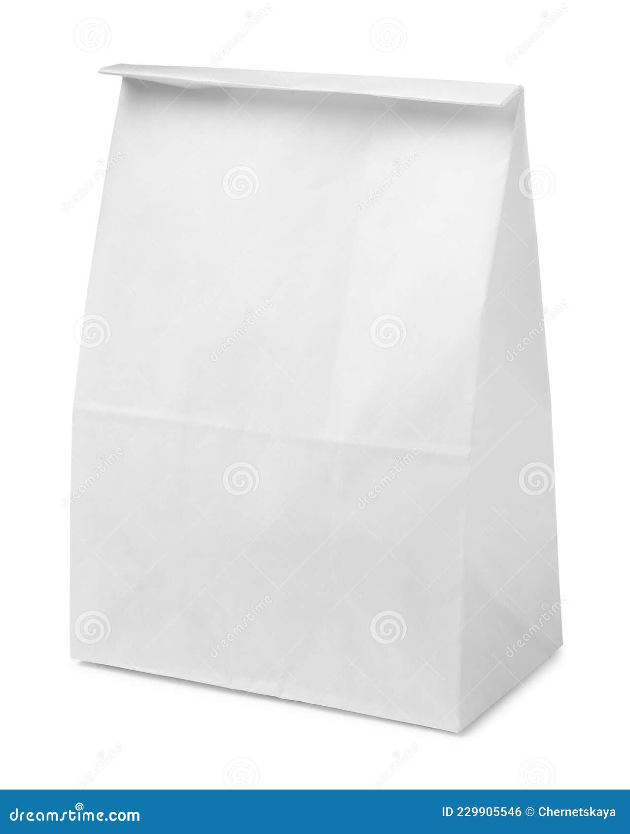 Closed Paper Grocery Bag on White Stock Photo - Image of package, copy ...