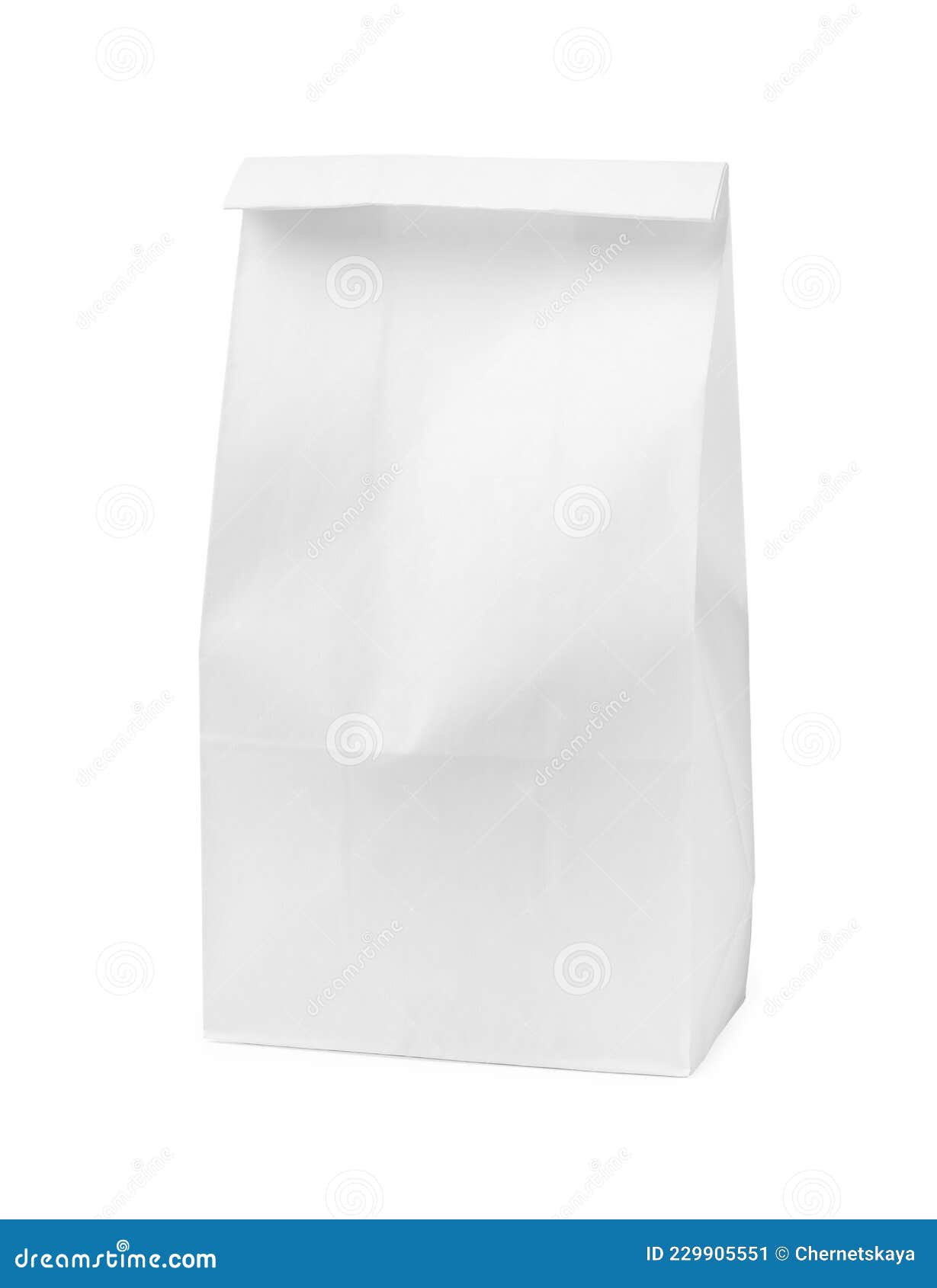 Closed Paper Grocery Bag Isolated Stock Image - Image of shop, food ...