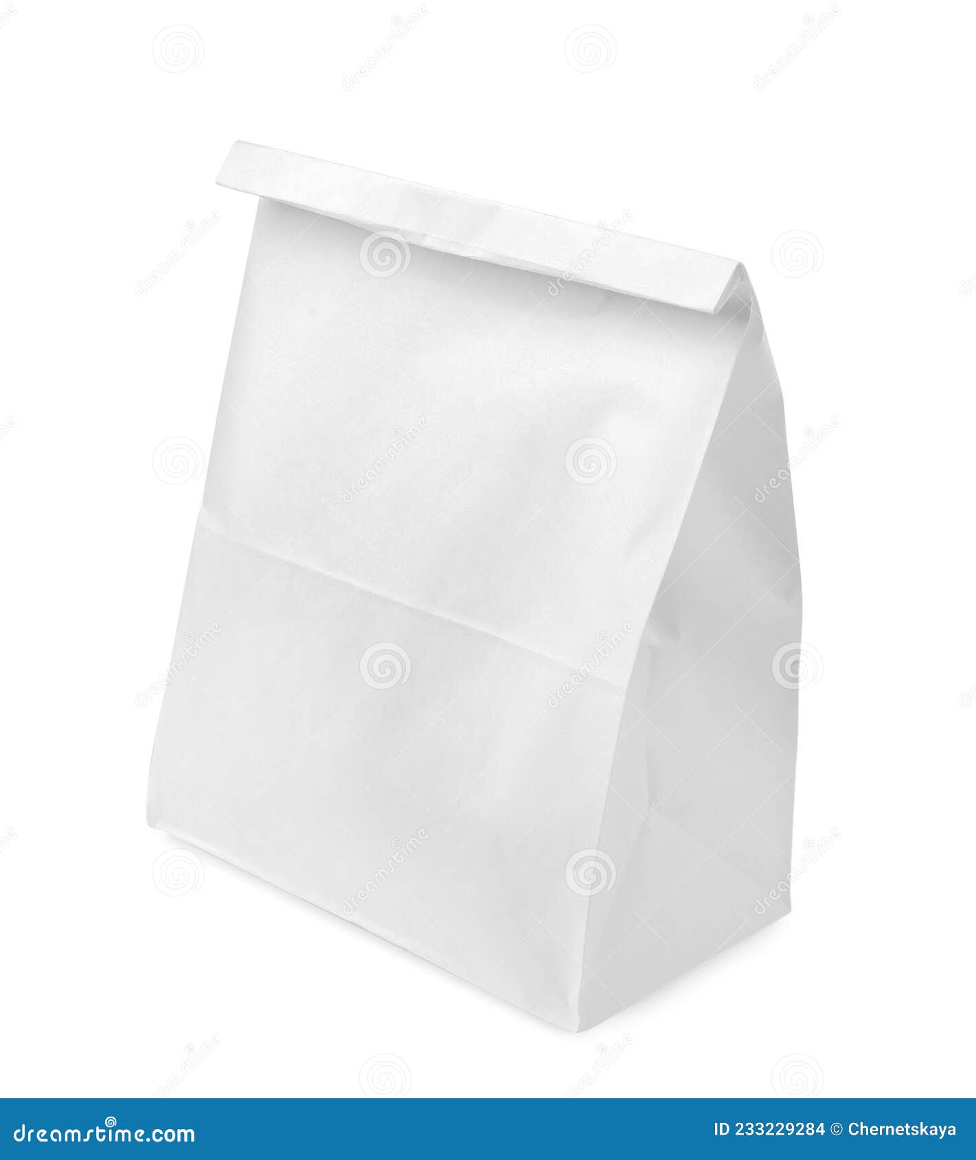 Closed Paper Grocery Bag Isolated on White Stock Photo - Image of carry ...