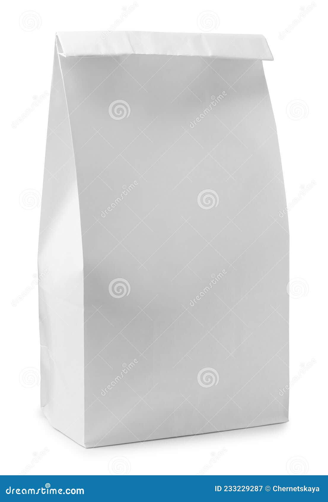 Closed Paper Grocery Bag Isolated on White Stock Image - Image of empty ...