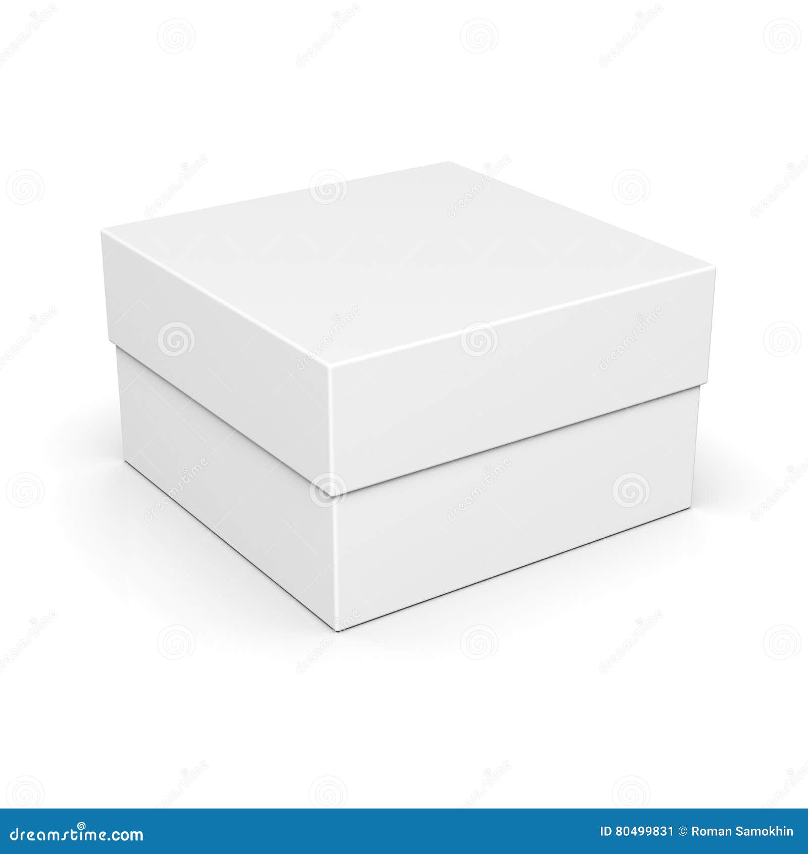Closed Paper Square Box on White Stock Illustration - Illustration of ...