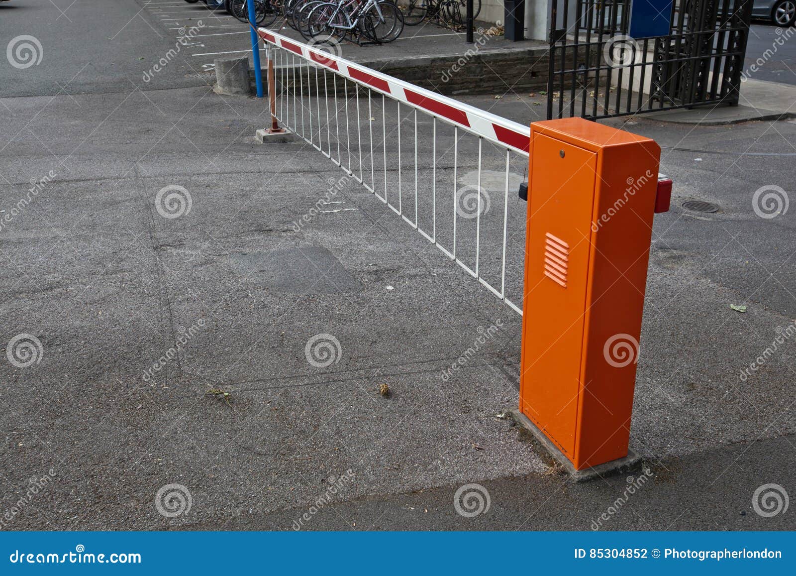 Closed parking barrier stock photo. Image of control - 85304852