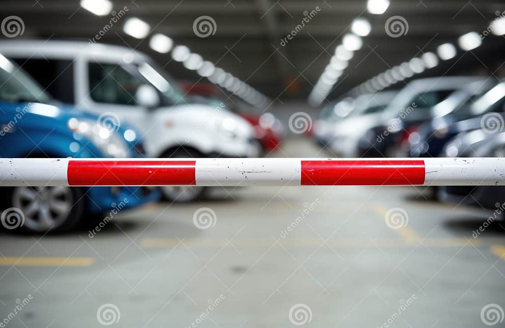Closed Parking Gate Restricts Access. Barrier Blocks Entry, Exit ...