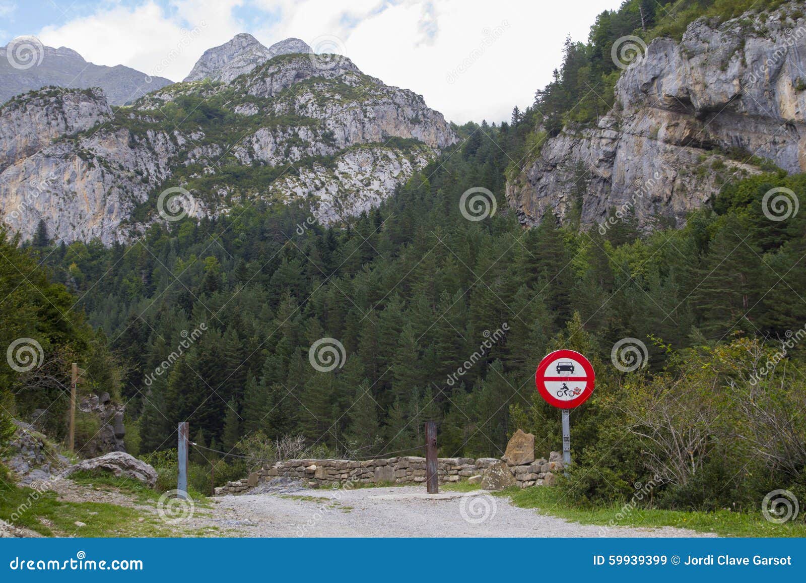 Closed Path in the Mountains Stock Image - Image of blue, sign: 59939399