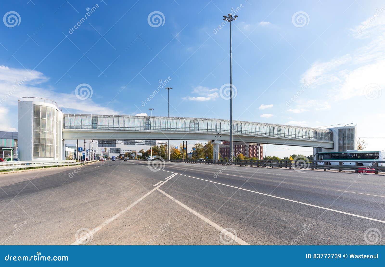 Closed pedestrian bridge stock image. Image of route - 83772739