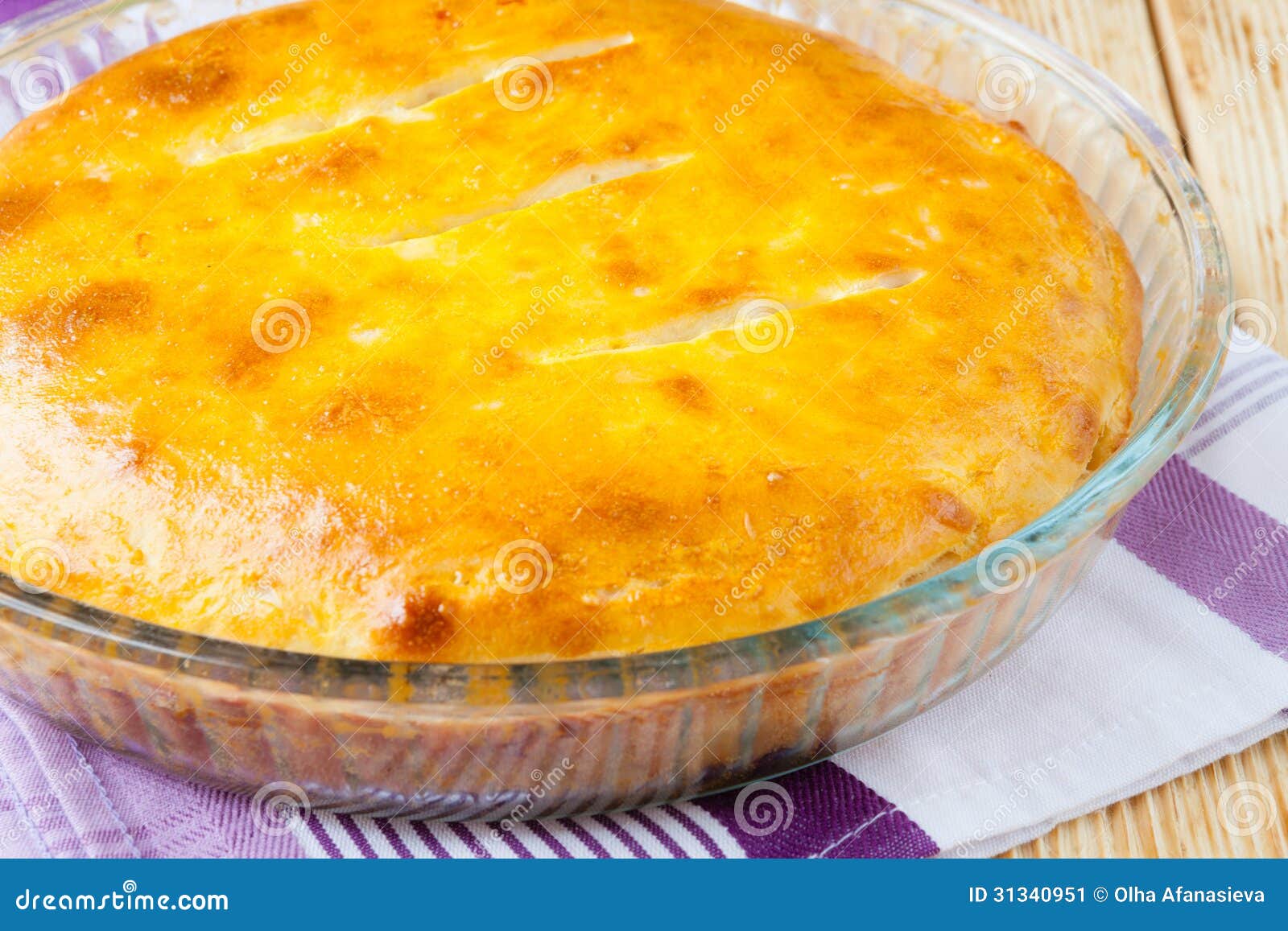 Closed Pie with Golden Crust Stock Image - Image of crust, roasted ...