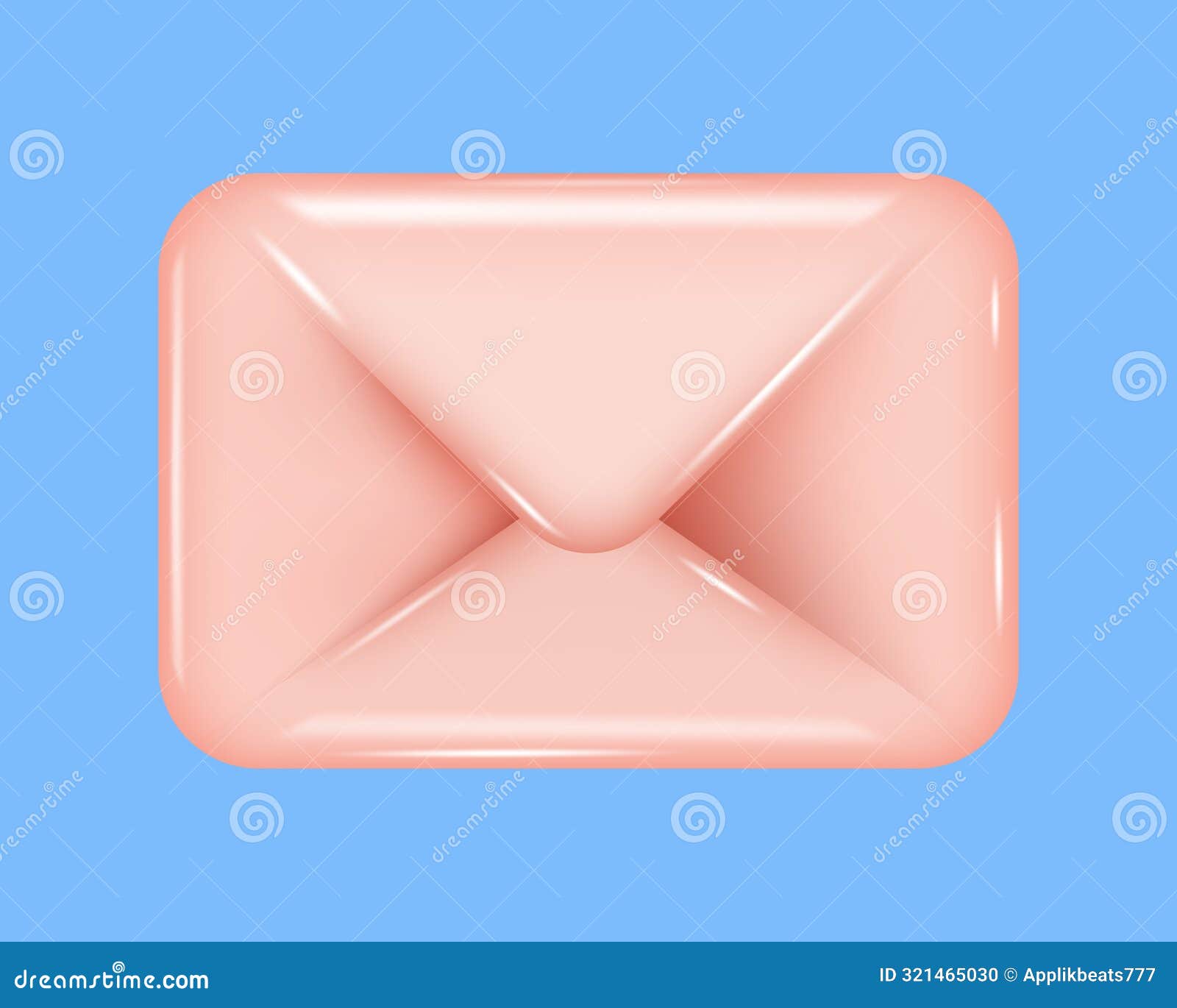 Closed Pink Envelope, in 3D Cartoon Style Stock Vector - Illustration ...