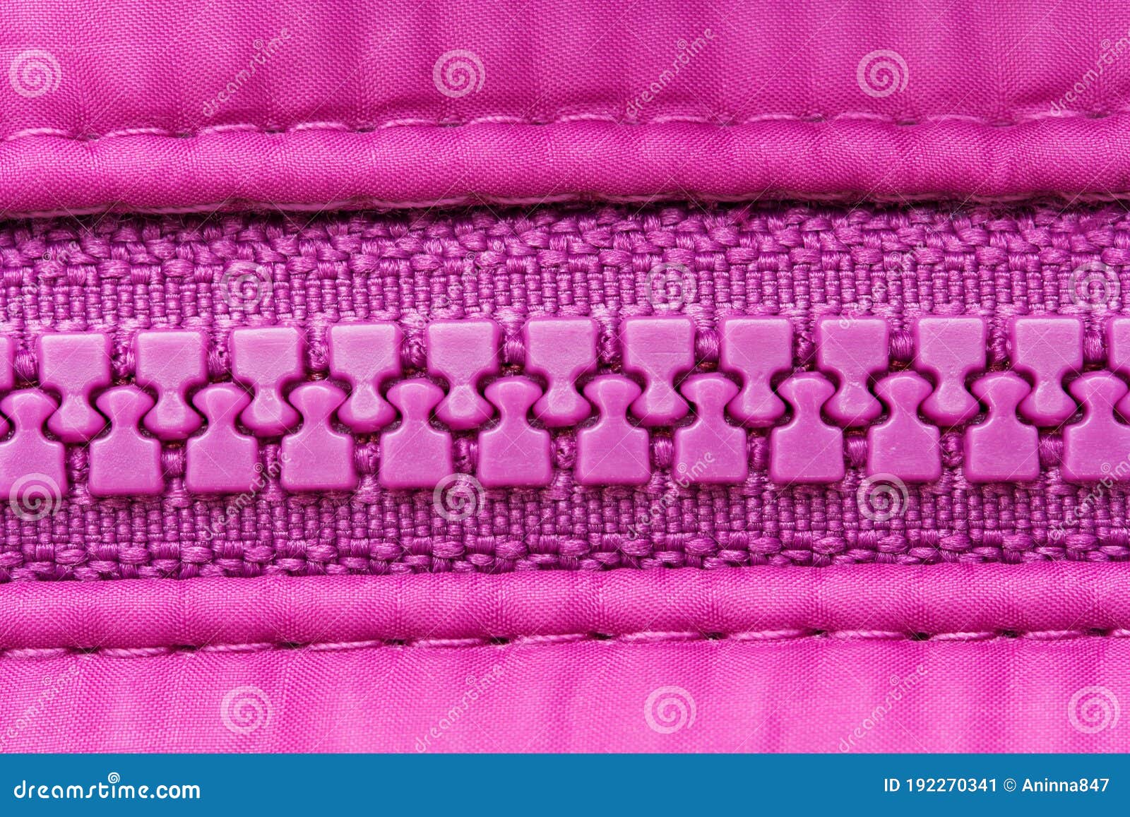 Closed Pink Plastic Zipper Closure on Clothes, Background Stock Image ...