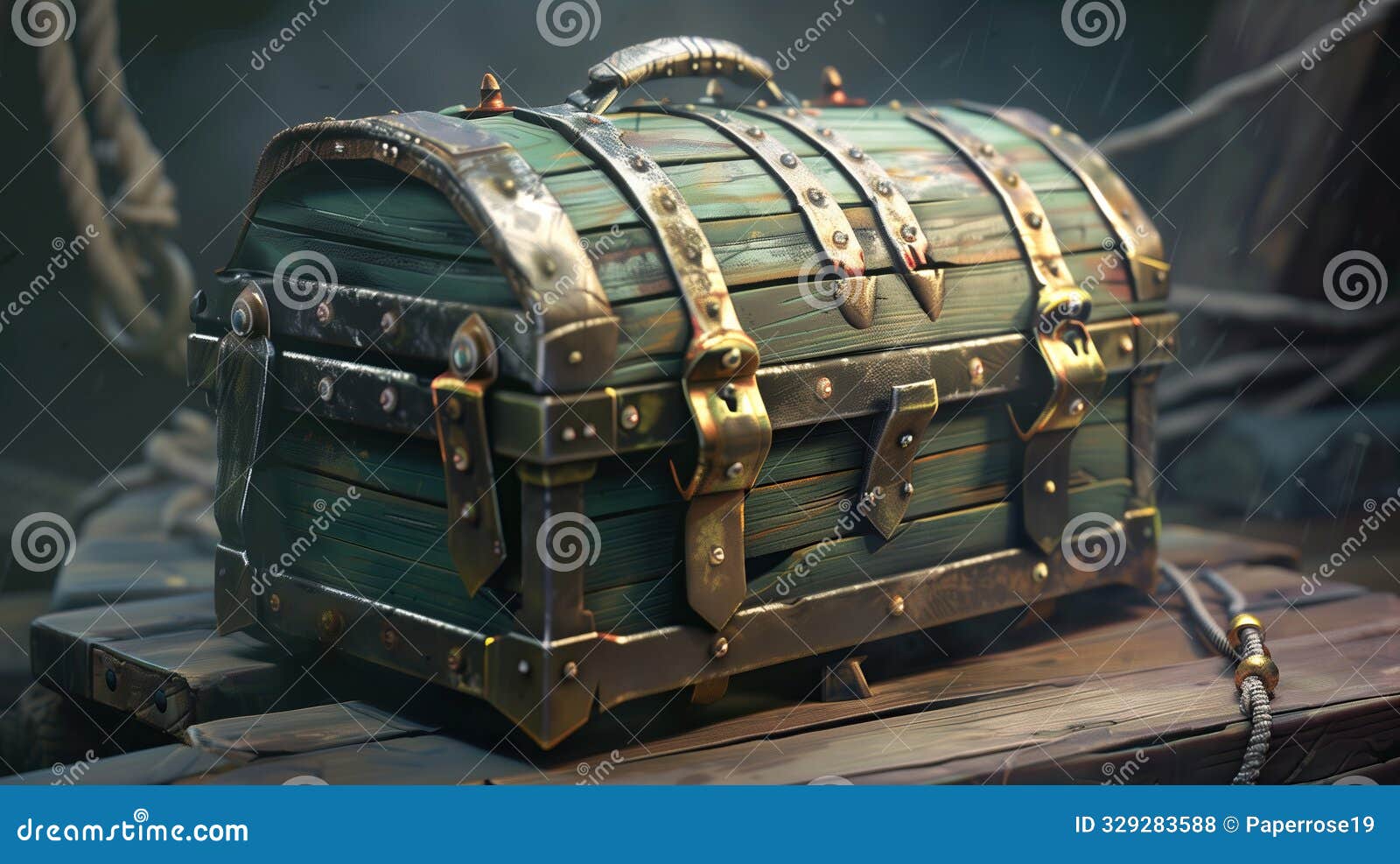Pirate Chest Treasure Isolated On White Background - Chest Box In ...