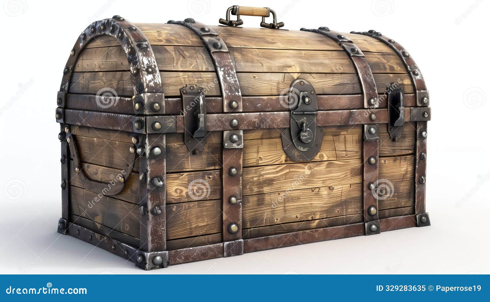 Pirate Chest Treasure Isolated On White Background - Chest Box In ...