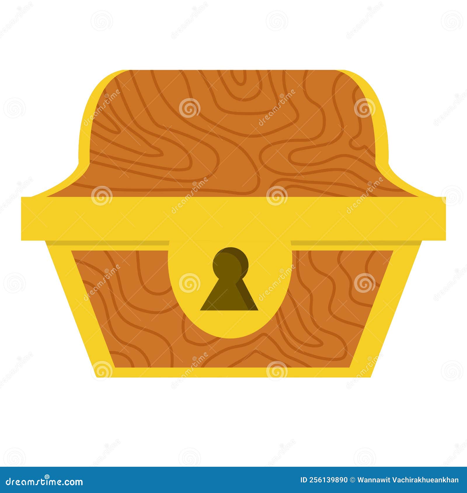 Closed Pirate Chest Wooden Box Stock Vector - Illustration of gold ...