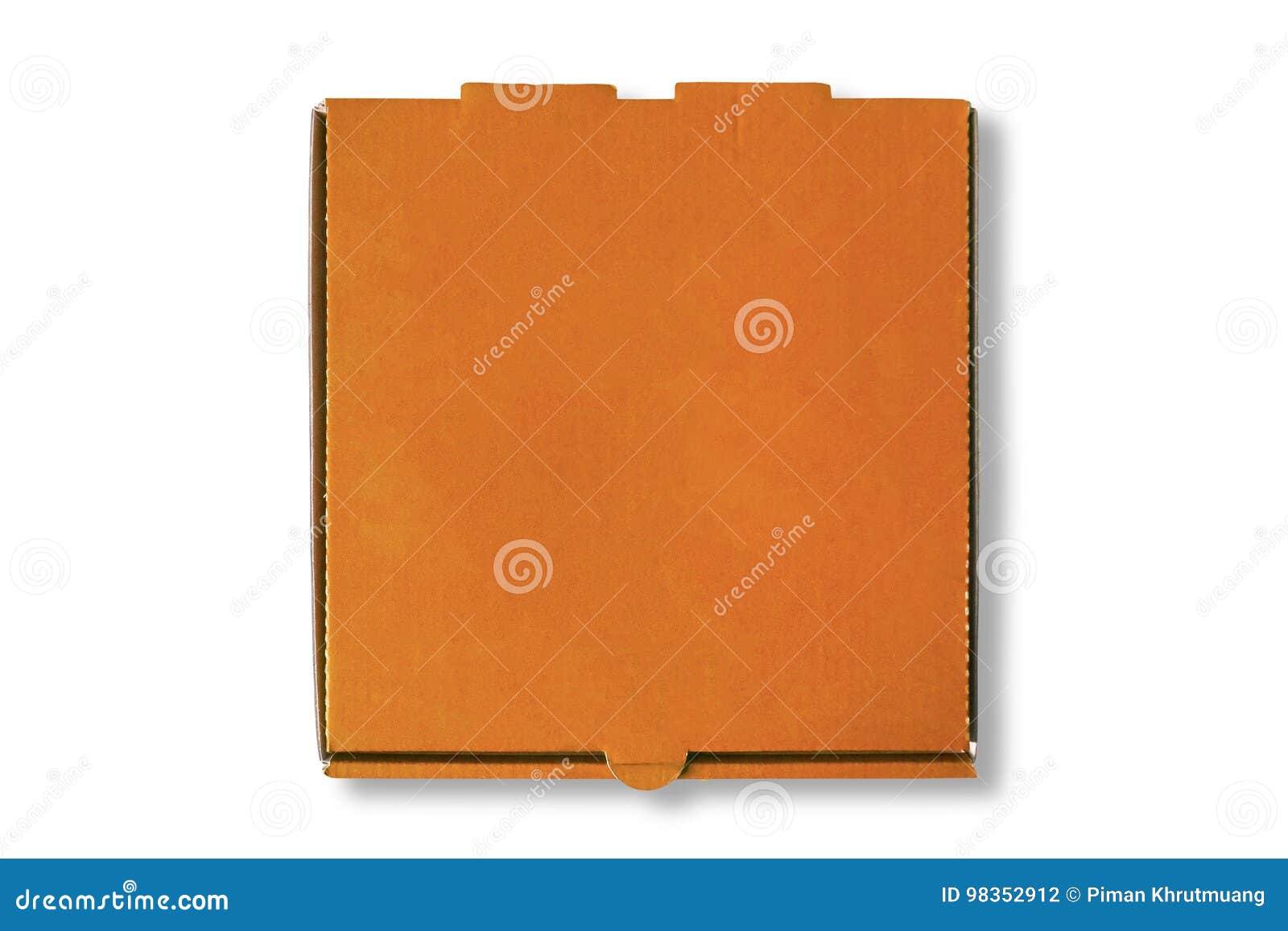Closed Pizza Box Top View Isolated on White Background Stock Photo ...