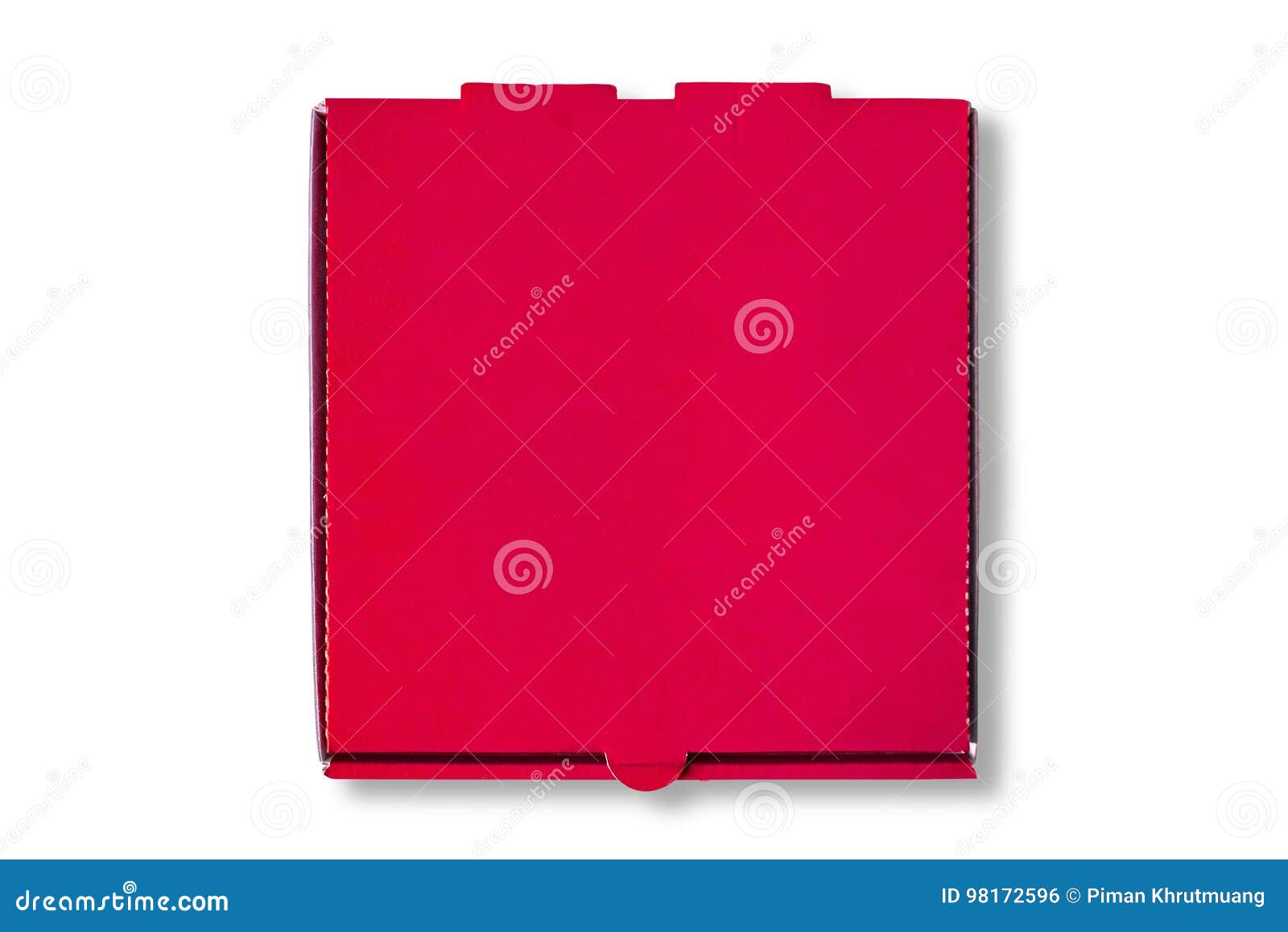 Closed Pizza Box Top View on White Stock Photo - Image of container ...