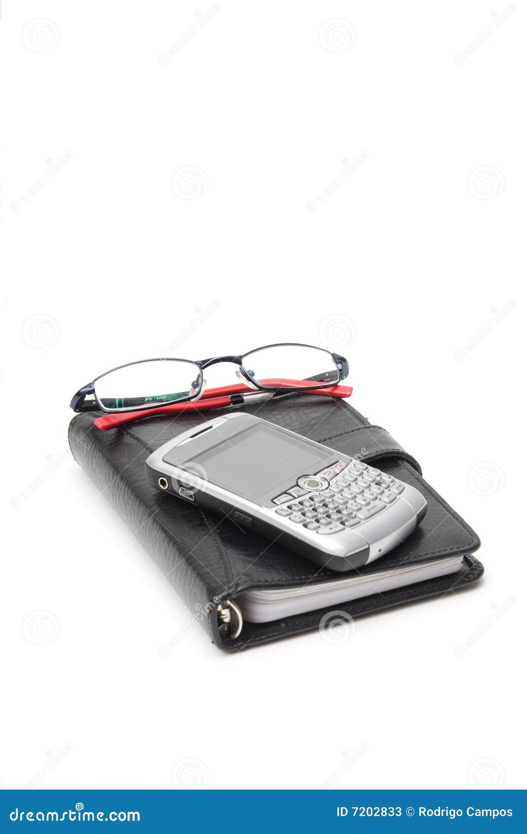 Closed Planner with Glasses and PDA Stock Image - Image of corporate ...