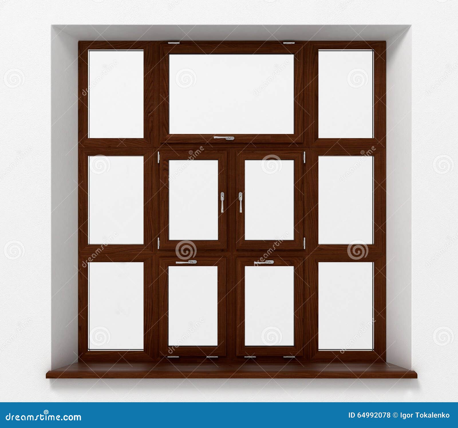Closed Plastic Window with Wooden Texture Stock Illustration ...