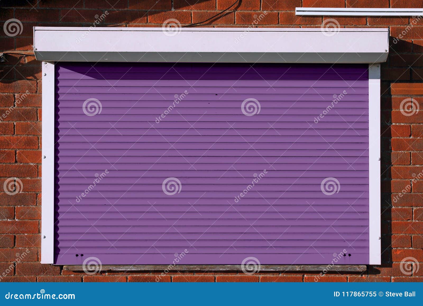 Closed Purple Security Shutters Stock Image - Image of industrial ...