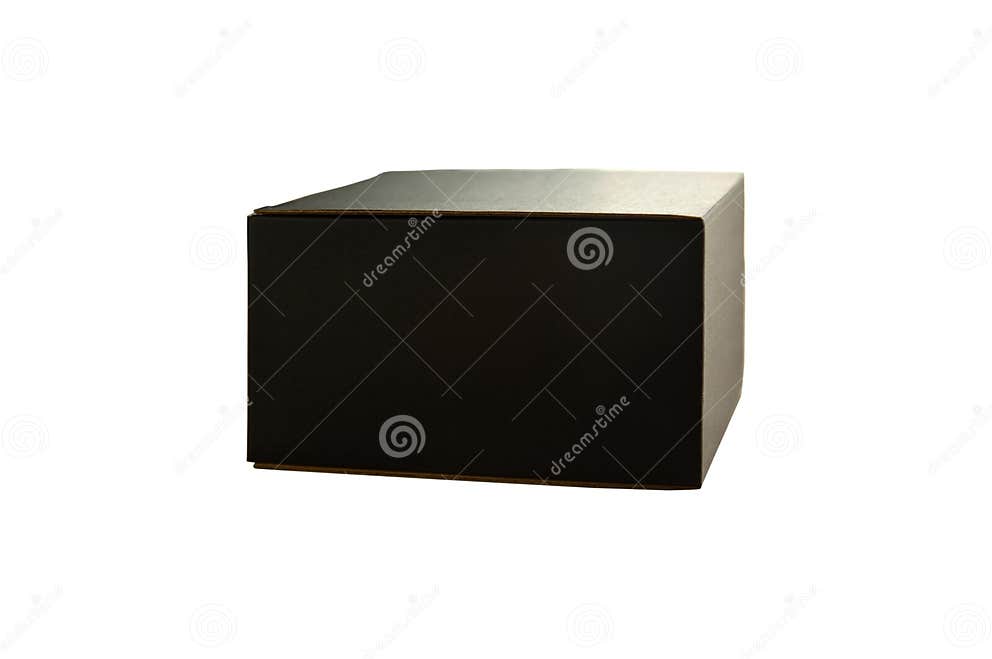 Closed Rectangular Cardboard Box with Corrugated Cardboard Lid, on Oak ...