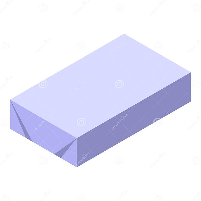 Closed Rectangular Cardboard Box Mockup Lying Isometric View Stock ...
