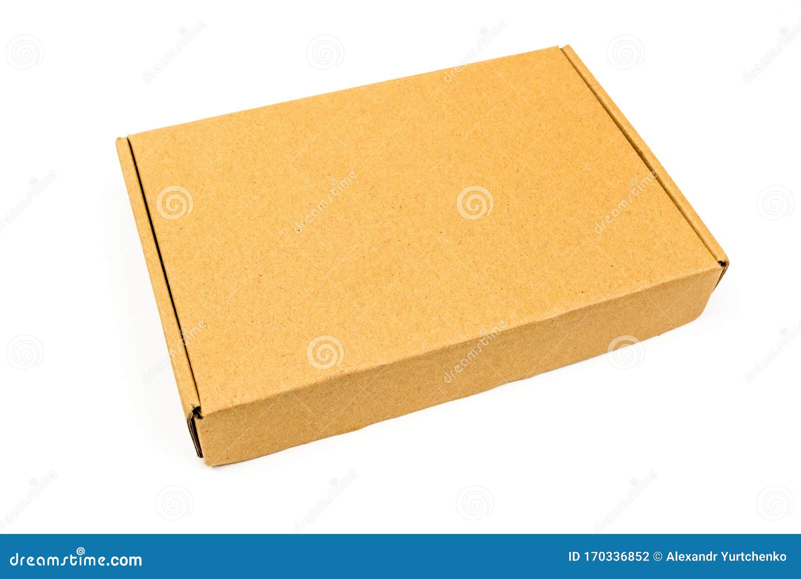 Closed Rectangular Cardboard Box Stock Photo - Image of beige, send ...